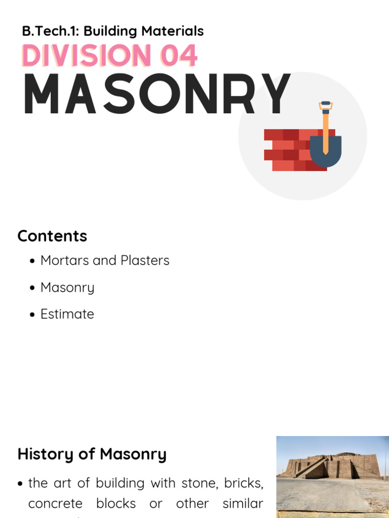 Div 04 Masonry | PDF | Plaster | Masonry