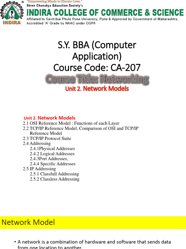 Unit 2 Network Model | PDF | Osi Model | Internet Protocol Suite
