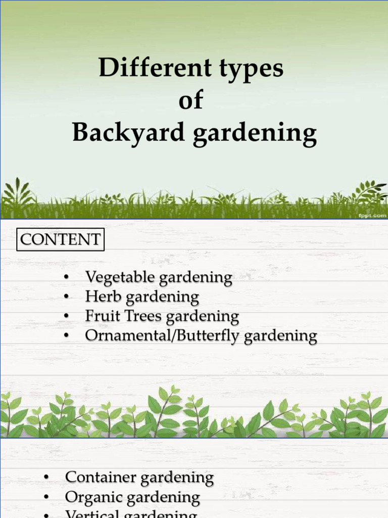 1.4. Different Type of Backyard Gardening | PDF | Aquaponics | Hydroponics