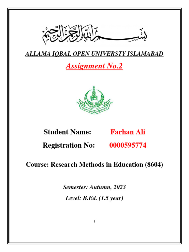 8604 Assignment 2 (0000595775) | PDF | Sampling (Statistics) | Survey Methodology
