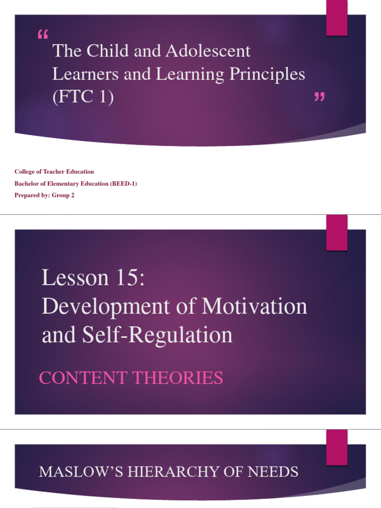 The Child and Adolescent Learners and Learning Principles (FTC 1) | Download Free PDF ...