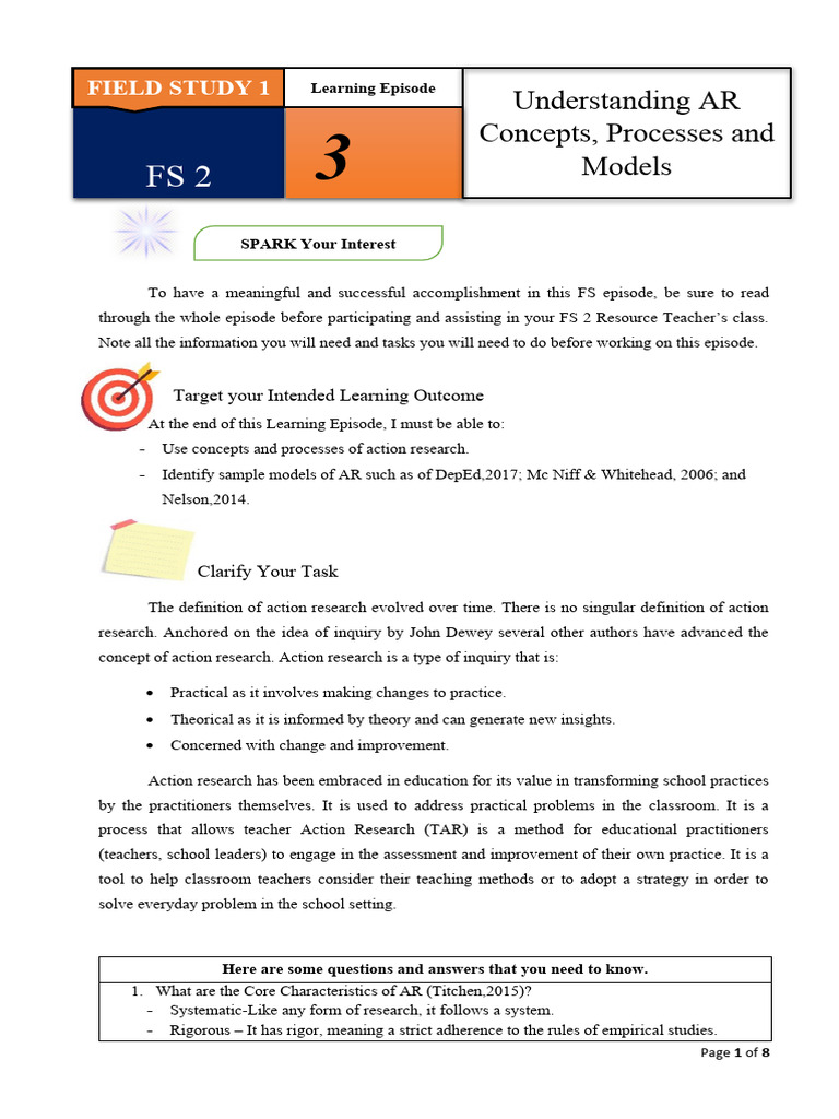 FS2 Module3 | PDF | Action Research | Learning