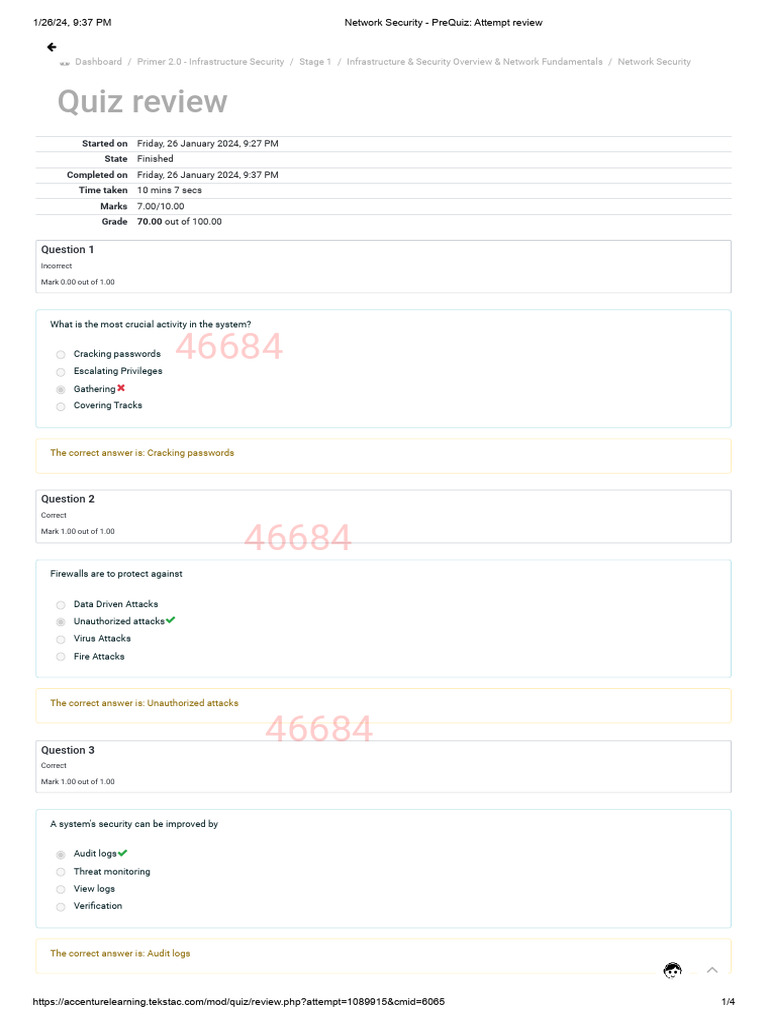 Network Security Quiz Review | PDF | Security | Computer Security