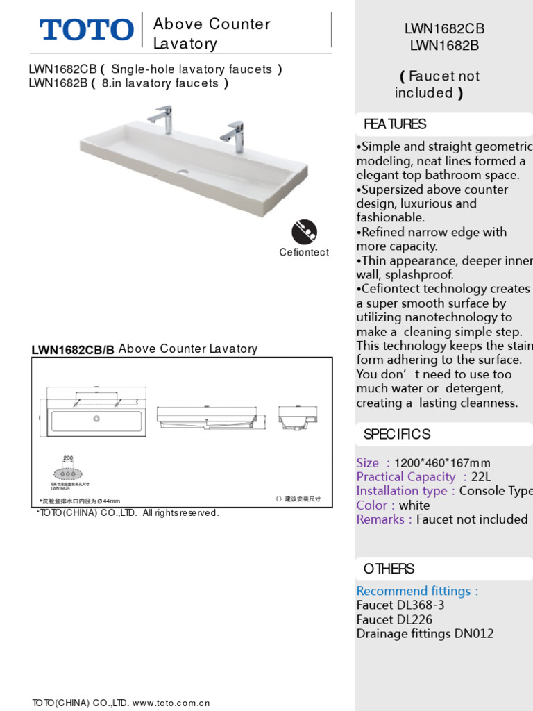 LWN1682CB Single-Hole Lavatory Faucets LWN1682B 8.in Lavatory Faucets | PDF