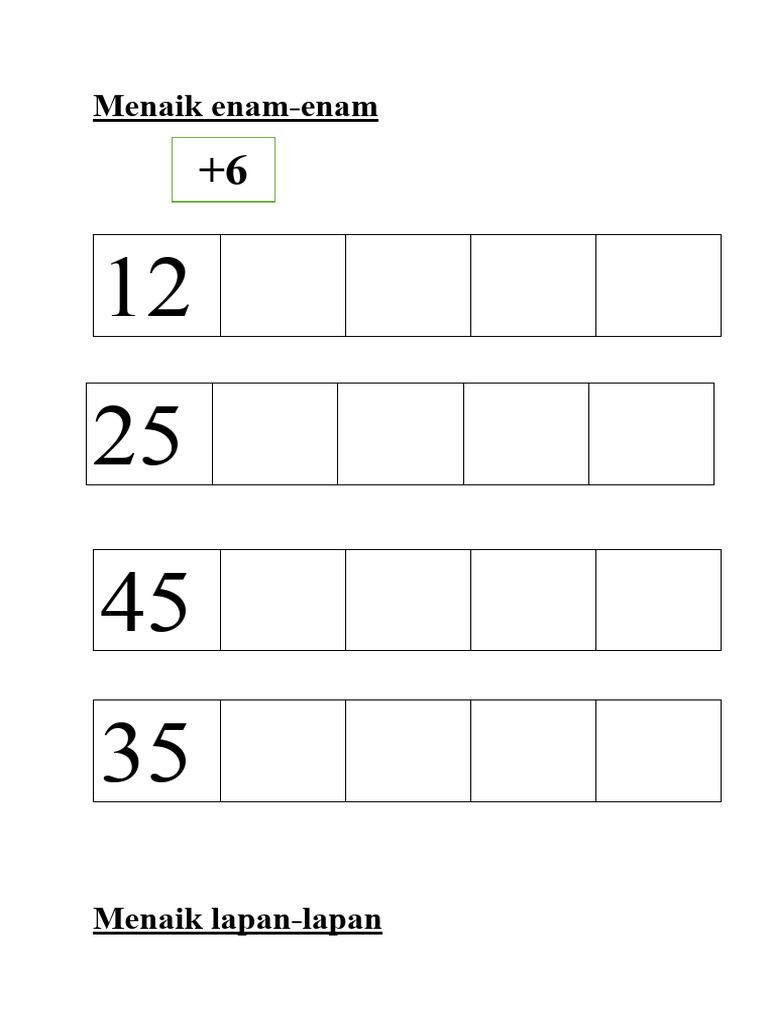 Worksheet Menaik Tahun 1 | PDF