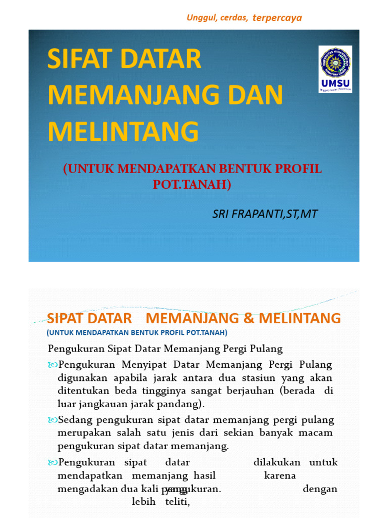 Pengukuran Sipat Datar Memanjang Pergi Pulang Dan Profil Melintang | PDF | Metode & Bahan Ajar
