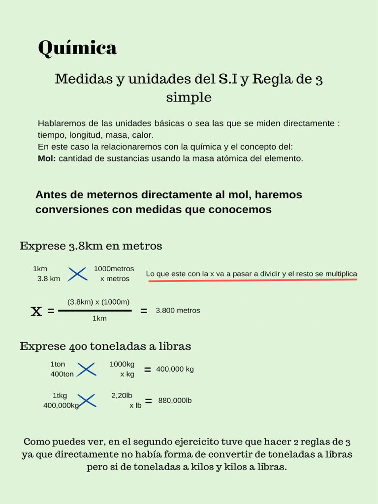 Peso Molecular y Regla de 3 | PDF