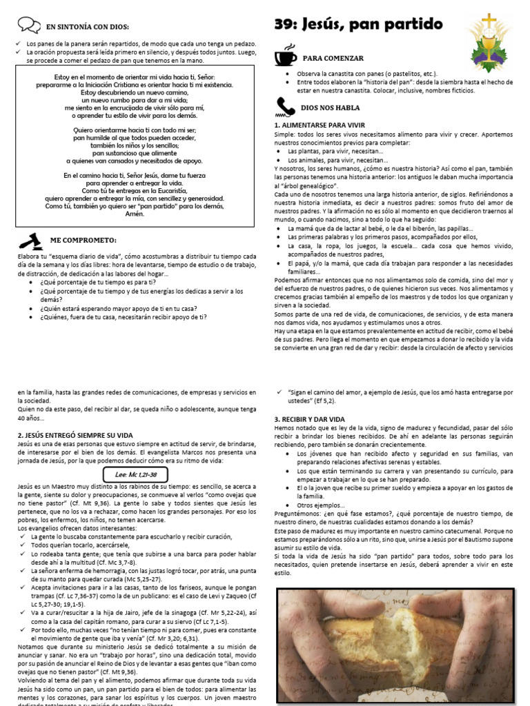 Jesús: El Pan Partido para Todos | PDF | Jesús | Panes
