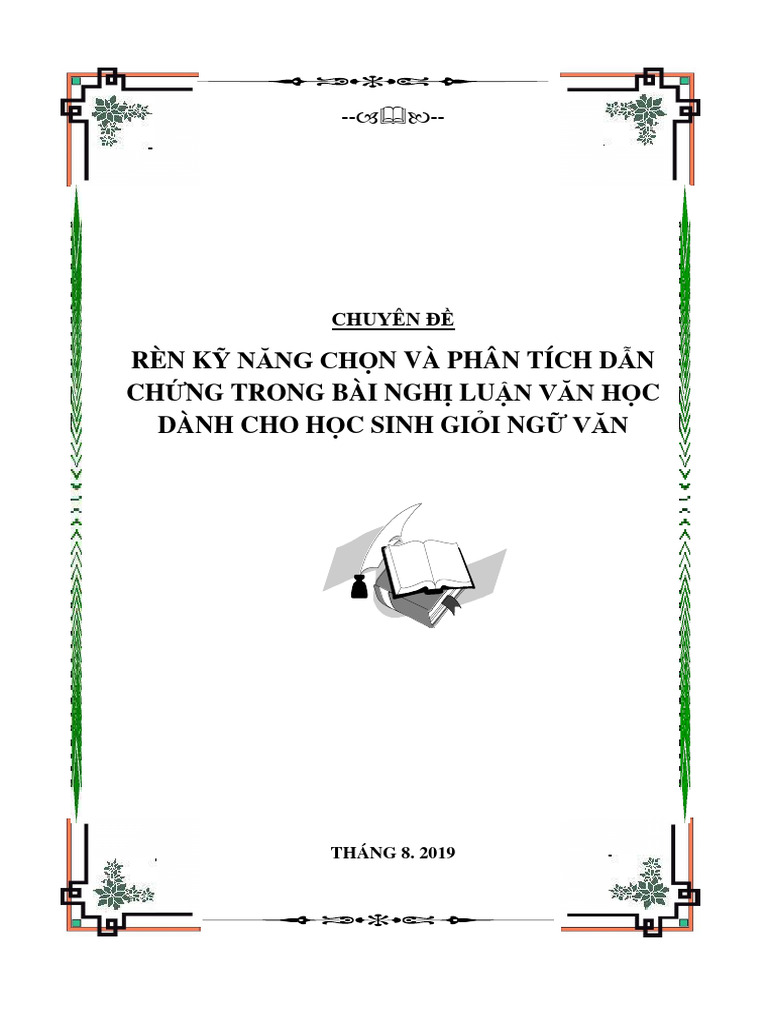 Chuyen de Ren Ki Nang Chon Va Phan Tich Dan Chung Trong Bai Nghi Luan Van Hoc Danh Cho HSG Ngu ...