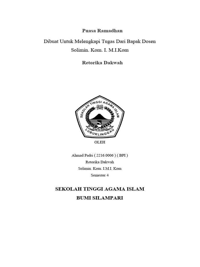 Makalah-Puasa-Ramadhan (Retorika Dakwah) | PDF