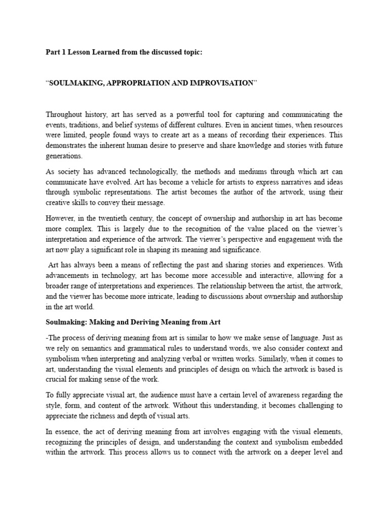 Part 1 Lesson Learned From The Discussed Topic | PDF | Semantics ...