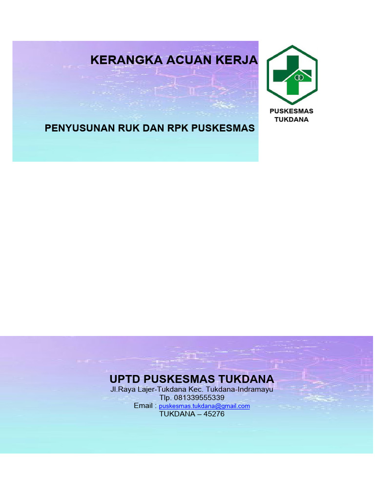 1.1.1.4 KAK RUK & RPK PUSKESMAS 2019 Sedong | PDF | Ilmu Sosial ...