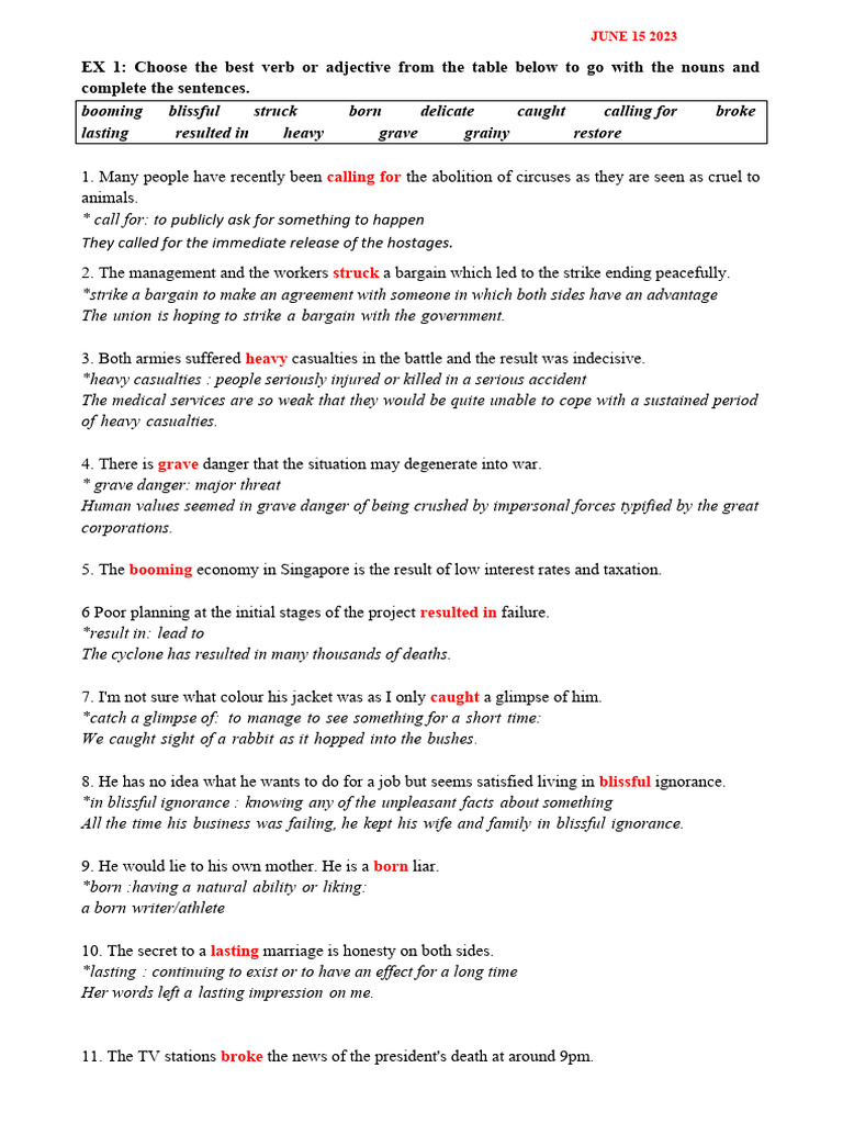 Collocation C1 Phrasal Verbs Pdf Syntax