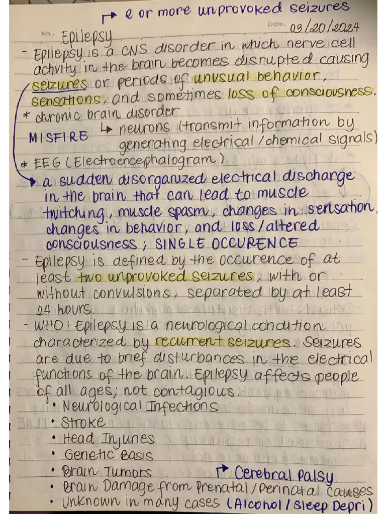 Lecture 5 Epilepsy Pdf Epilepsy Clinical Medicine