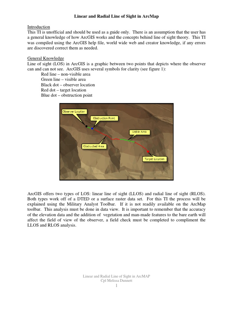 Linear and Radial Line of Sight in ArcMap - Dunnett | PDF | Button (Computing) | Arc Gis