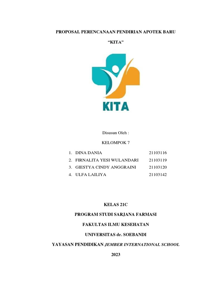 Kel 7 - 21C - Proposal Pendirian Apotek | PDF