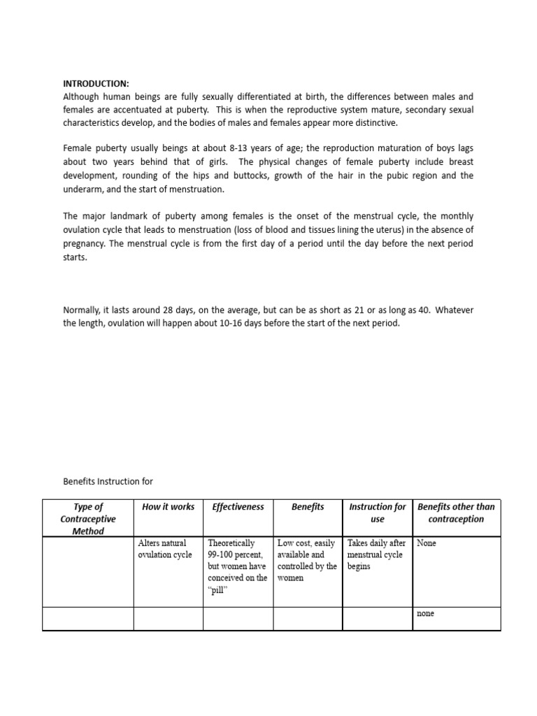 CONTRACEPTIVE | PDF | Birth Control | Menstrual Cycle