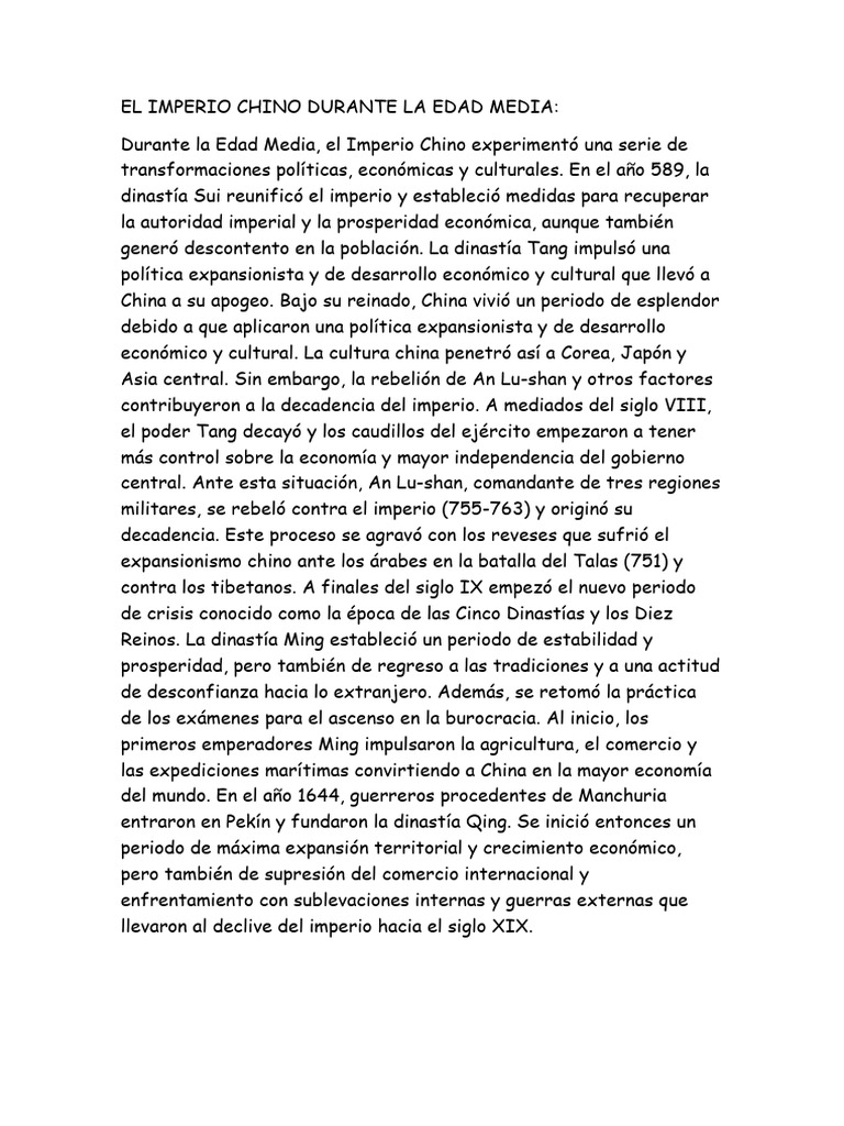 Resume Nes | PDF | Imperio mongol | dinastia Qing