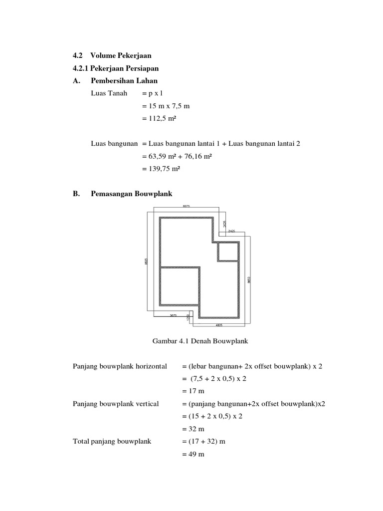Volume Pekerjaan Konstruksi Bangunan | PDF