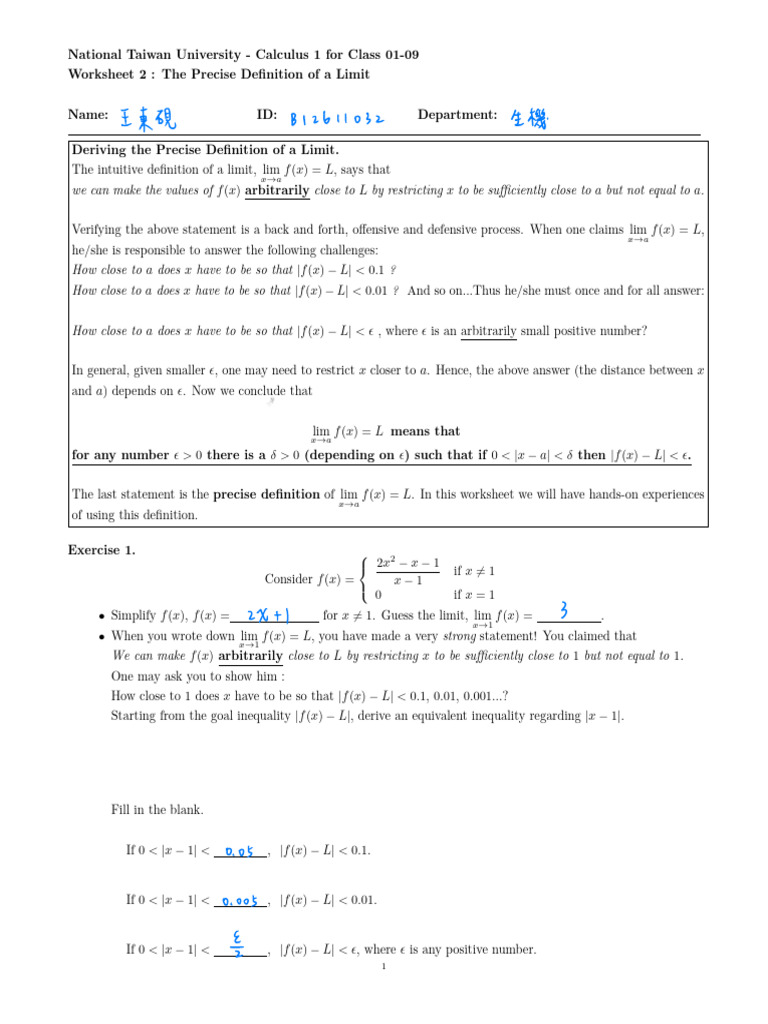 Calculus Worksheet2 | PDF | Mathematical Logic | Mathematical Concepts