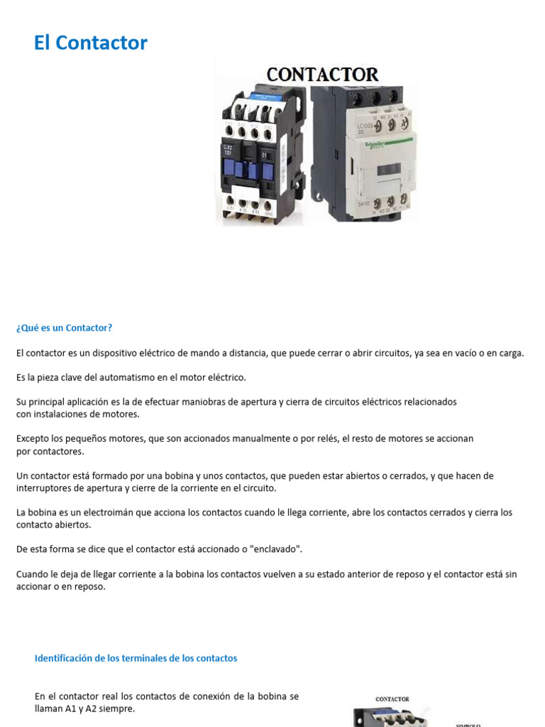 El Contactor | PDF | Relé | Electricidad