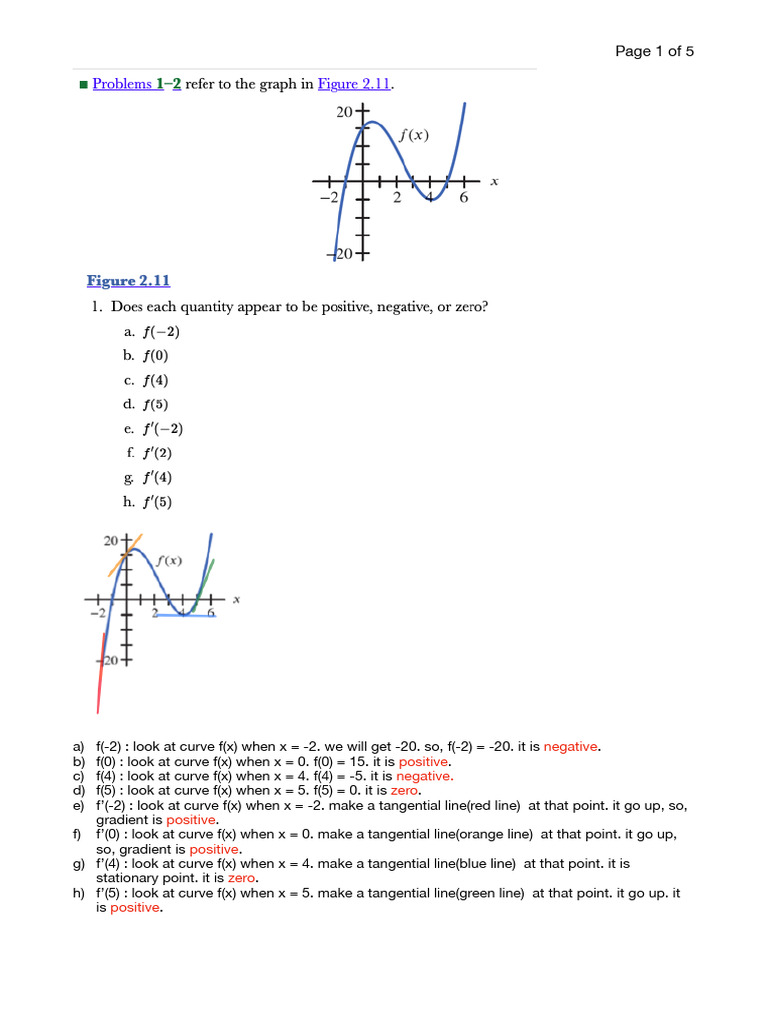 HW Cal 2.1 | PDF | Tangent | Mathematical Physics