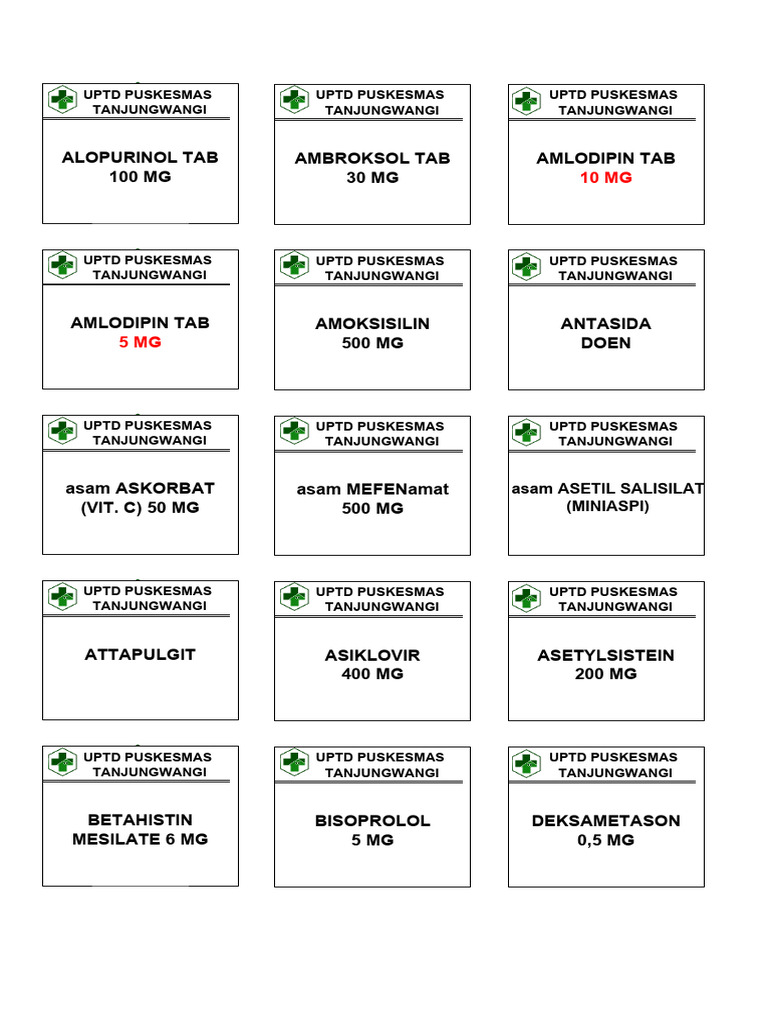 Label Obat Apotek | PDF | Dietetics | Dietary Supplements