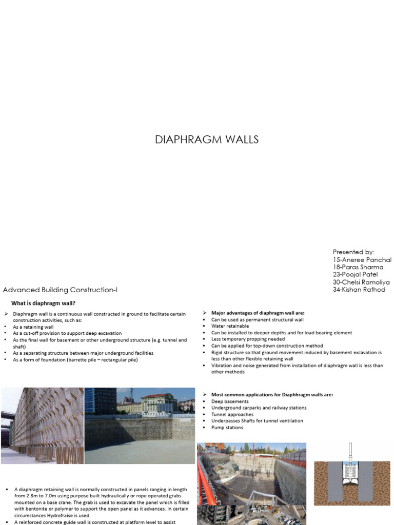 Diaphragm walls | PDF | Civil Engineering | Structural Engineering