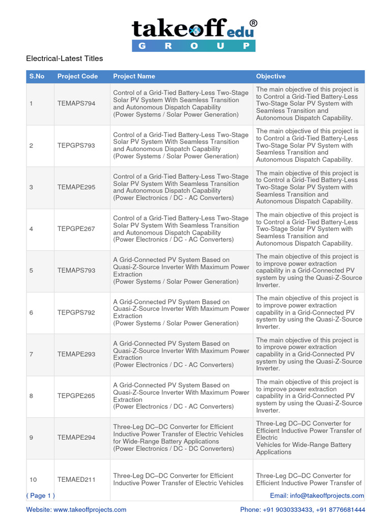 Takeoff Edu Group Electrical Title List | PDF | Power Electronics | Electric Vehicle