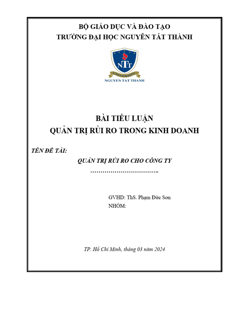 Bia Tieu Luan QT Rui Ro Trong KD | PDF