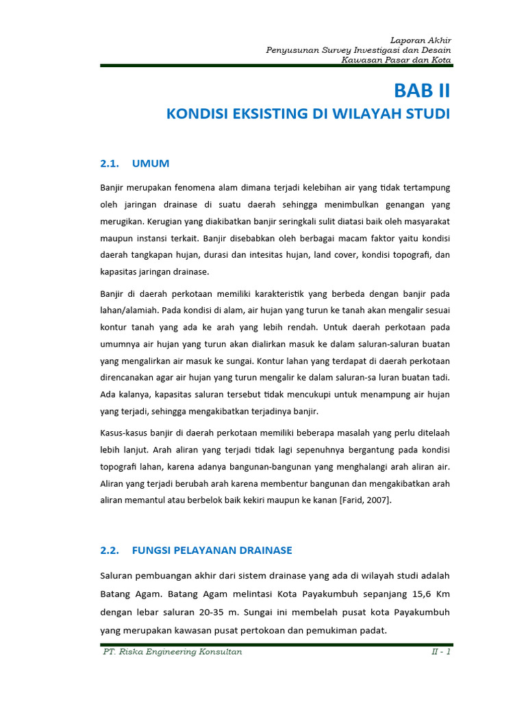 BAB-2 Kondisis Eksisting Wilayah Perencanaan | PDF | Sains & Matematika