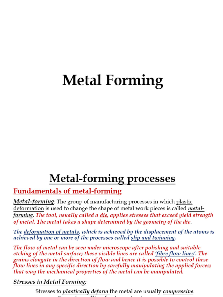Metal Forming | PDF | Extrusion | Rolling (Metalworking)