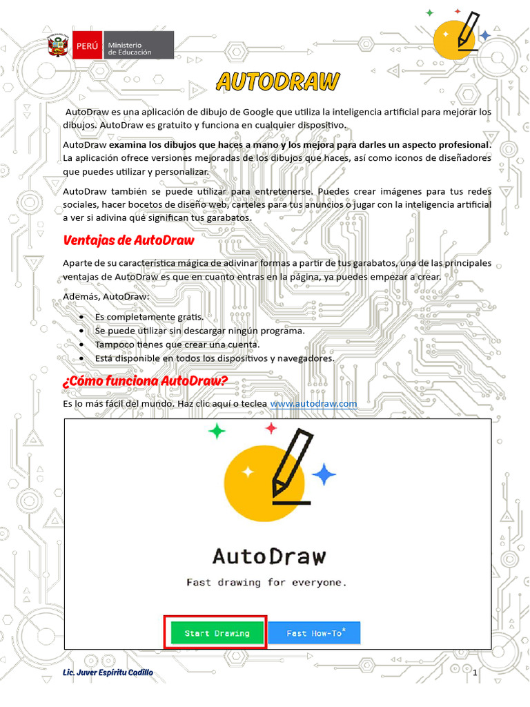 Guía de uso de AutoDraw de Google | PDF | Arte