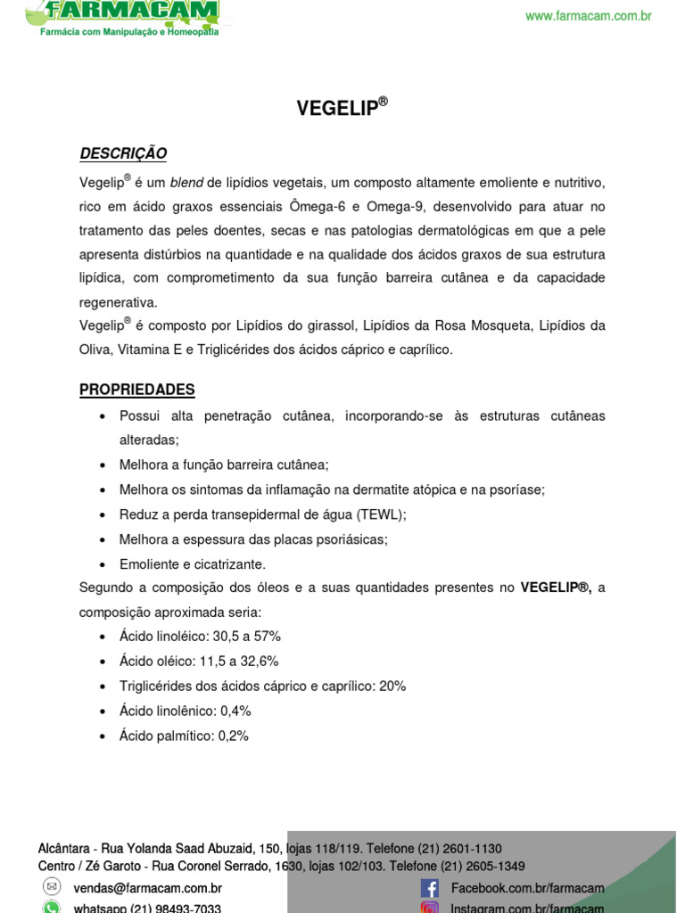 Vegelip | PDF | Lipídio | Nutrientes