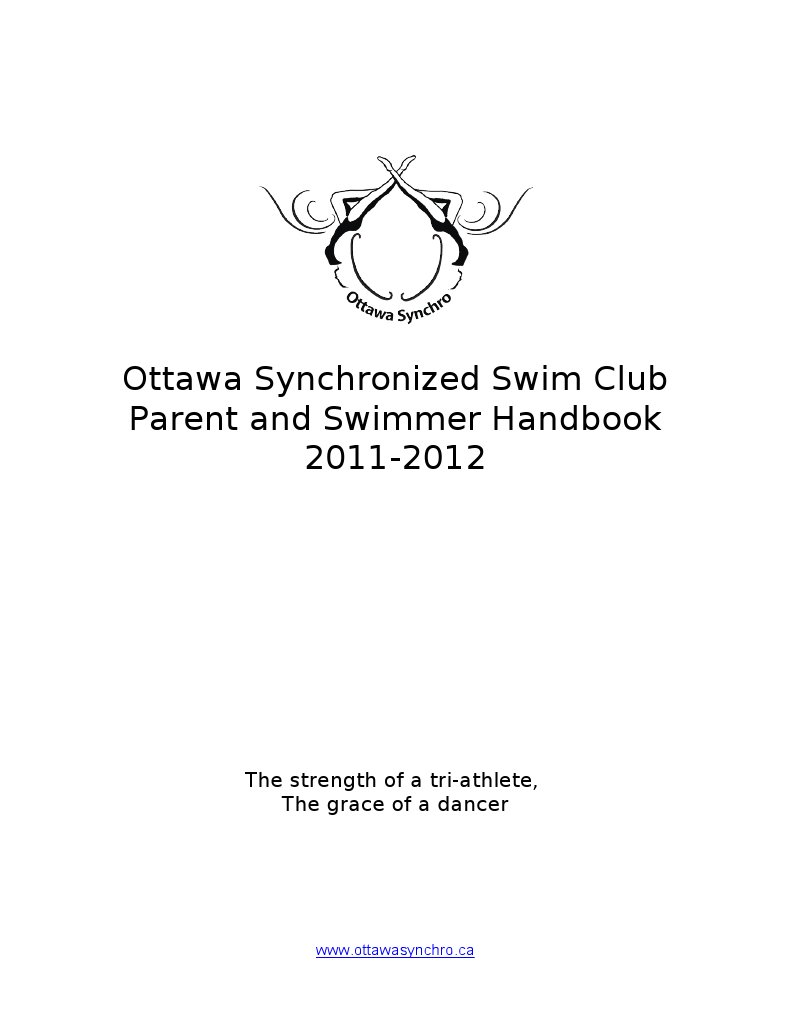 Ottawa Synchronized Swim Club Parent and Swimmer Handbook 2011-2012 ...