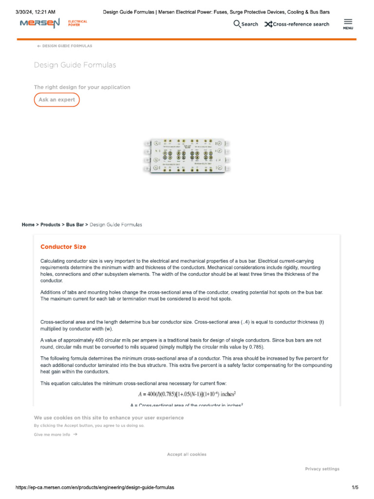 Design Guide Formulas - Mersen Electric... Protective Devices, Cooling ...