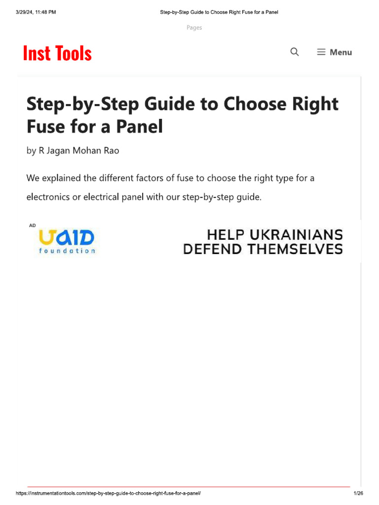 Step-by-Step Guide to Choose Right Fuse for a Panel | PDF