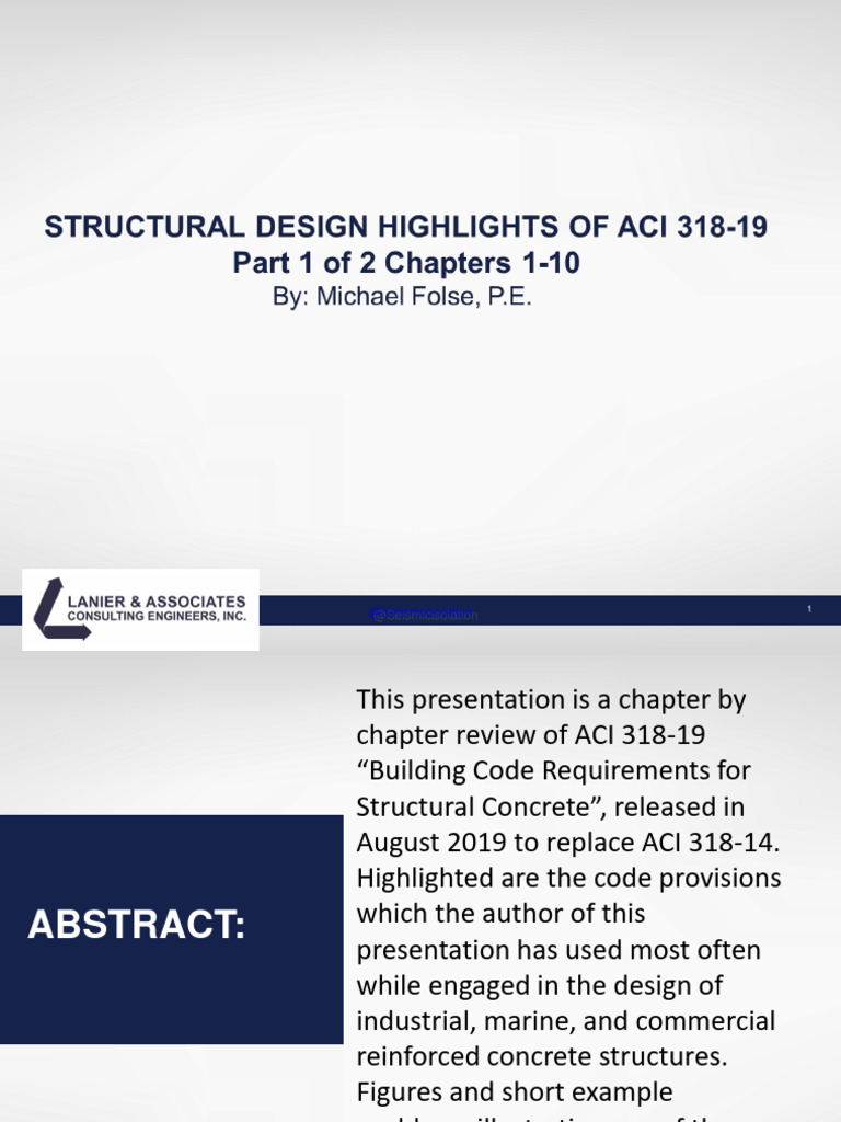 Structural Design Highlights of ACI 318 19 Part 1 of 2 Chapters ...