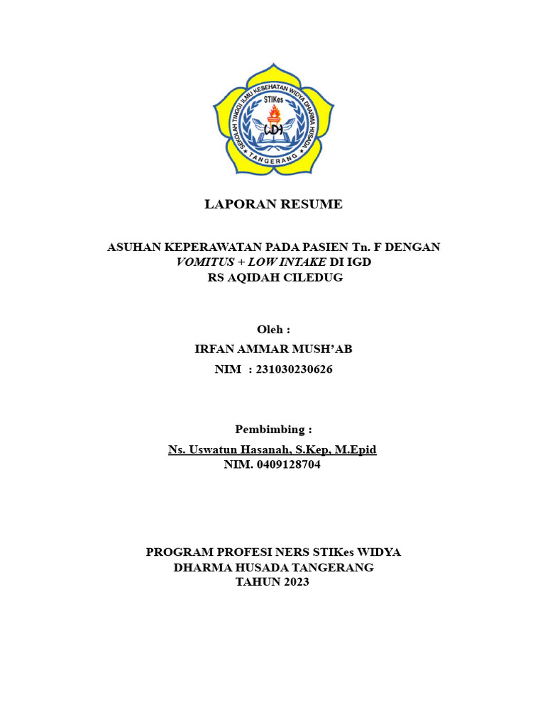 RESUME KDP 2 Irfan Vomitus | PDF