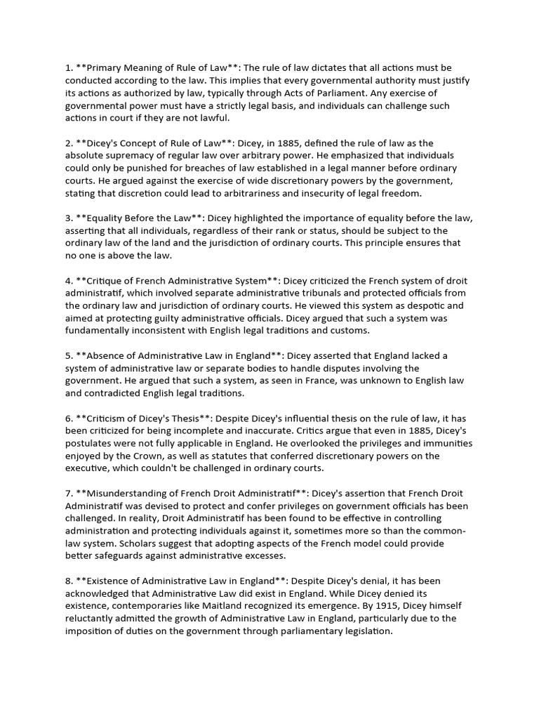 Full Dicey | PDF | Rule Of Law | Public Sphere