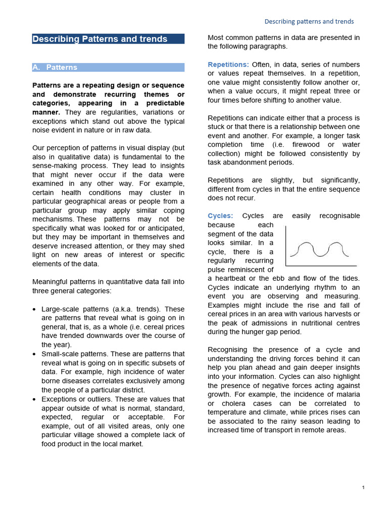 Handout 11 Describing patterns and trends | PDF | Verb | Adverb