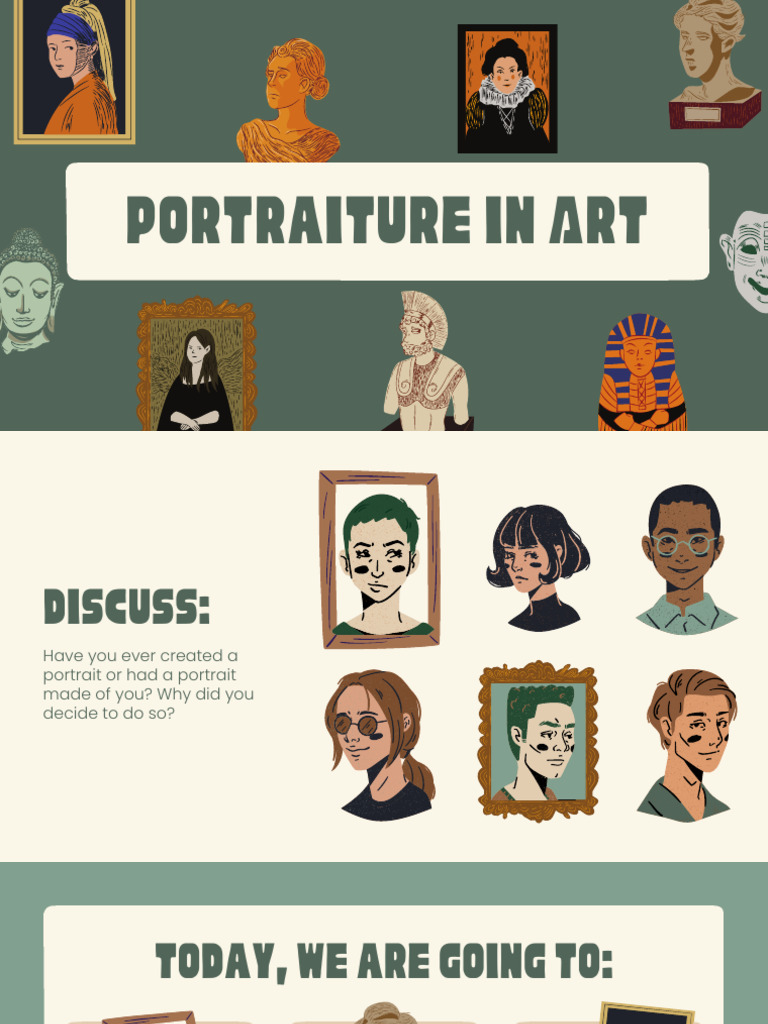 Portraiture in Art Education Presentation in Green White Hand Drawn ...