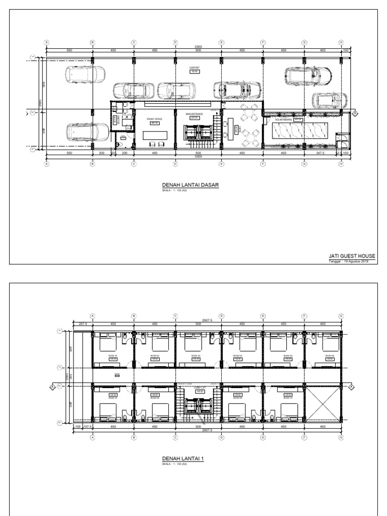 Jati Guest House Floor Plans and Details | PDF | Structural Engineering ...