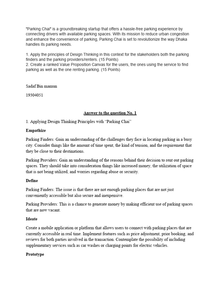 MSC445 Makeup Assignment Sadaf 19304051 | PDF | Parking