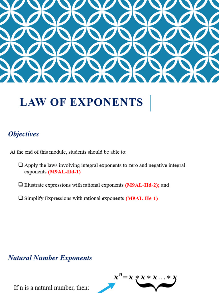 Understanding Laws of Exponents | PDF | Exponentiation | Division ...