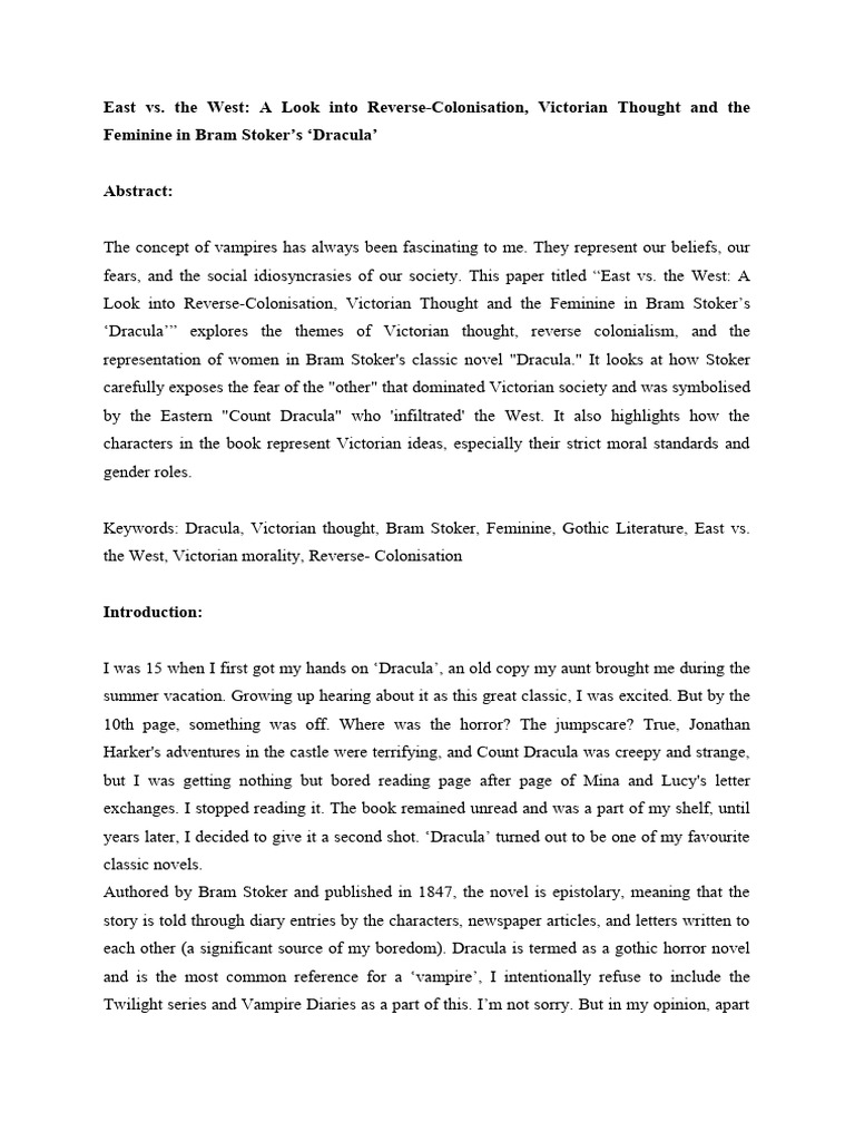 Reverse Colonisation in Bram Stoker's Dracula | PDF | Dracula | Mina Harker