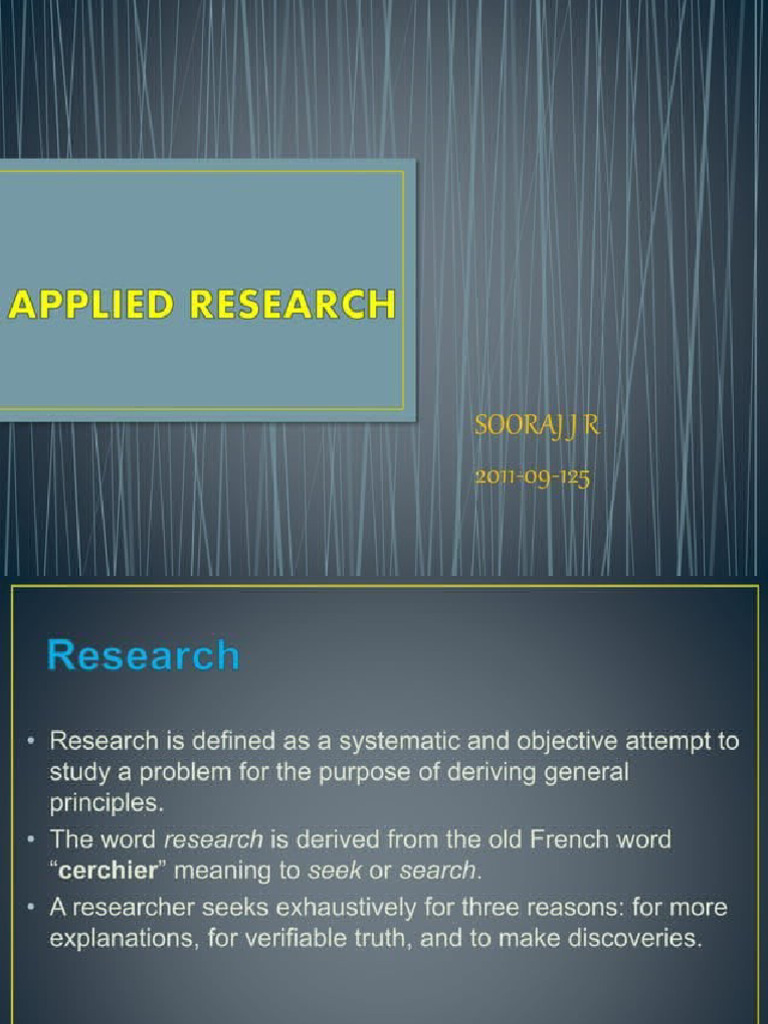Applied Research | PDF