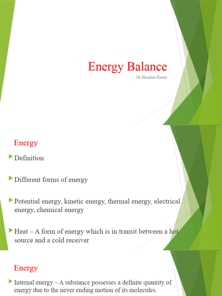 Energy Balance | PDF | Heat | Enthalpy