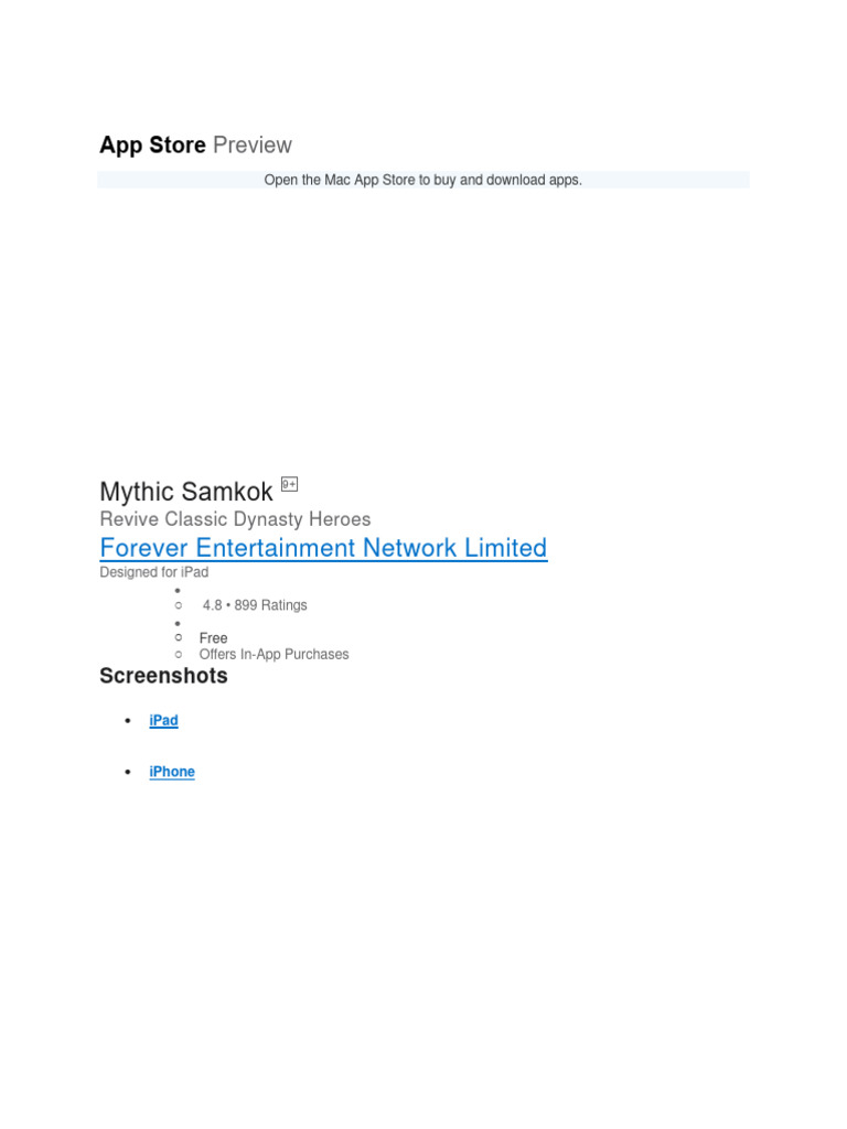 Mythic Samkok | PDF | Ios | Mobile Computers