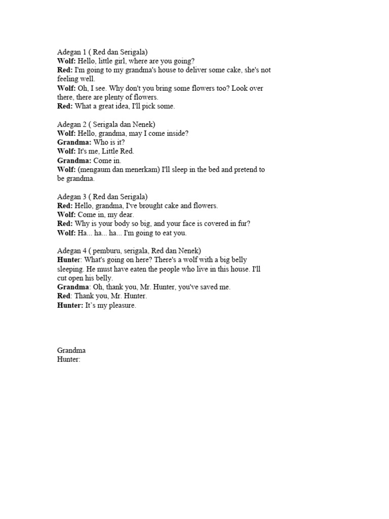 NASKAH Adegan finger puppet | PDF